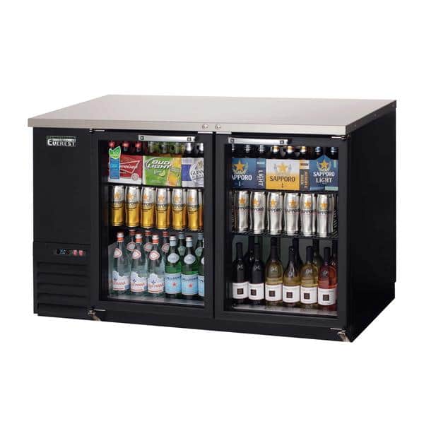 Everest Refrigeration EBB59G Black Refrigerated Back Bar Storage Cabinet