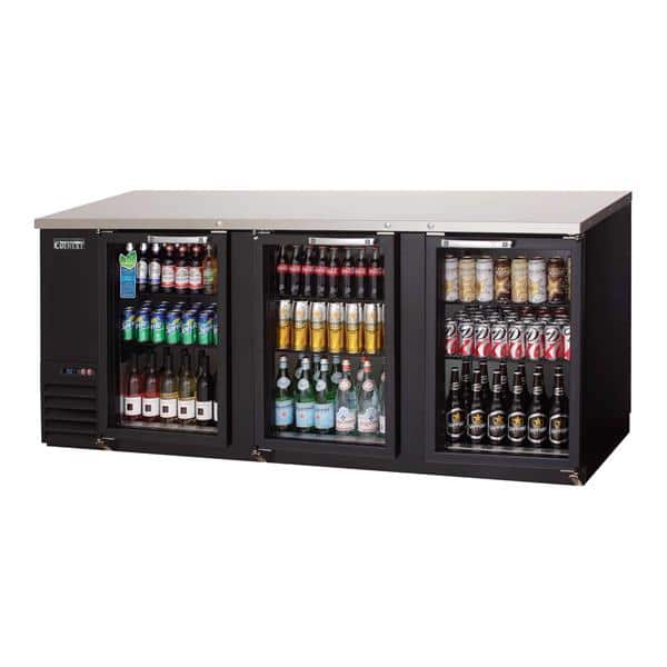Everest Refrigeration EBB90G Black Refrigerated Back Bar Storage Cabinet