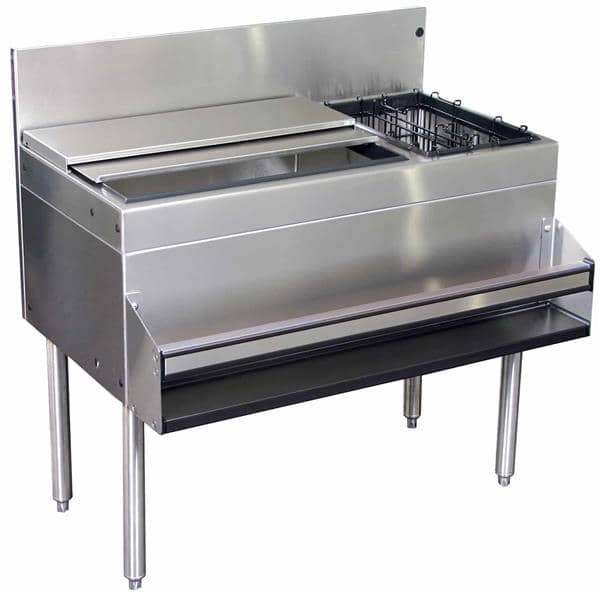 Glastender CBA-36R-CP10 Underbar Ice Bin/Cocktail Unit, Stainless Steel ...