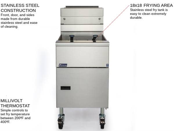 Pitco SG18-S Solstice Series 70-90 lb. Gas Floor Model Full Pot Fryer