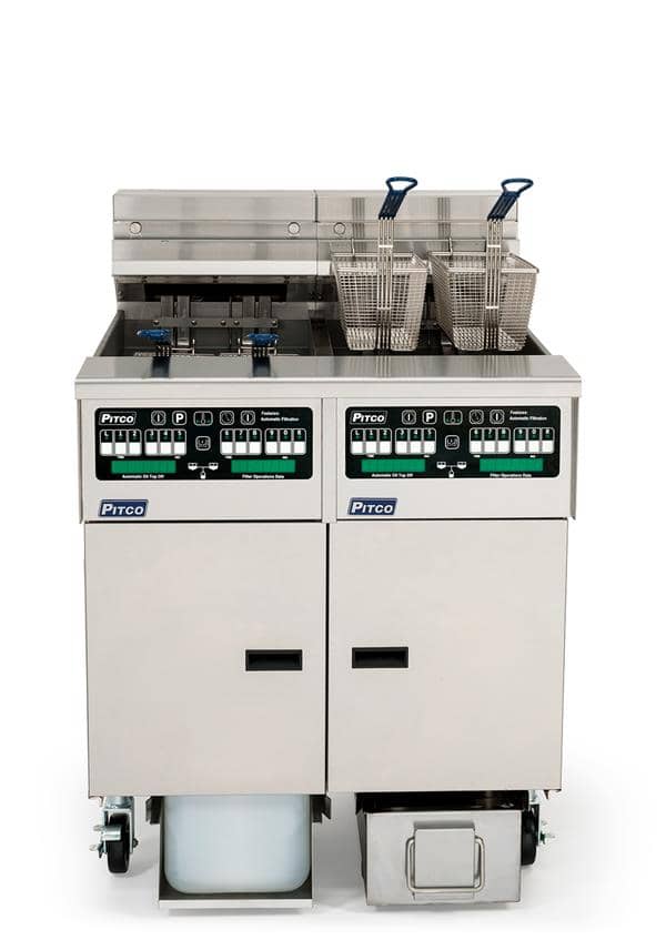 Pitco SSHLV14C-3/FD Solstice Supreme (3) 32 lb. Full Tanks Gas Floor Fryer