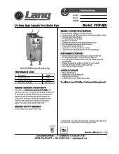 Lang Manufacturing 150F-MN Lang® Marine Fryer